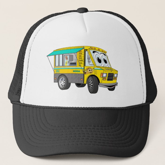 Taco Food Truck Cartoon Trucker Hat | Zazzle.com