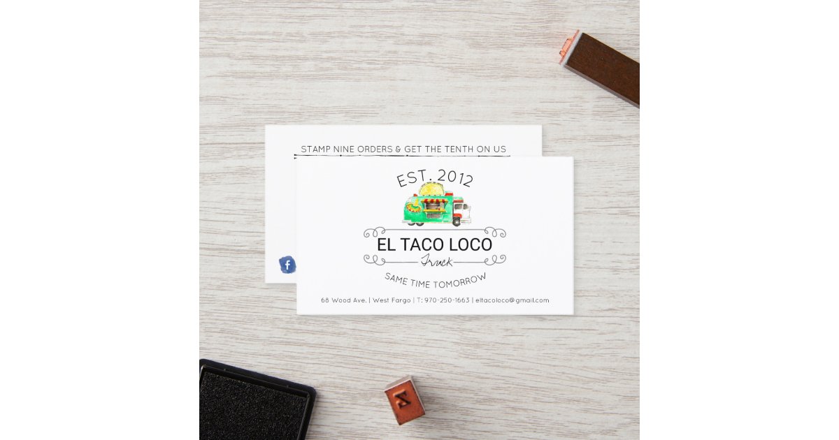 Taco Food Truck Loyalty Card | Zazzle