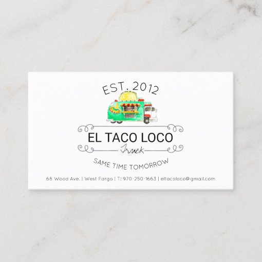 Taco Food Truck Loyalty Card | Zazzle