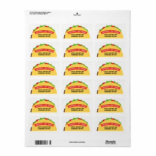 Taco Label | Zazzle
