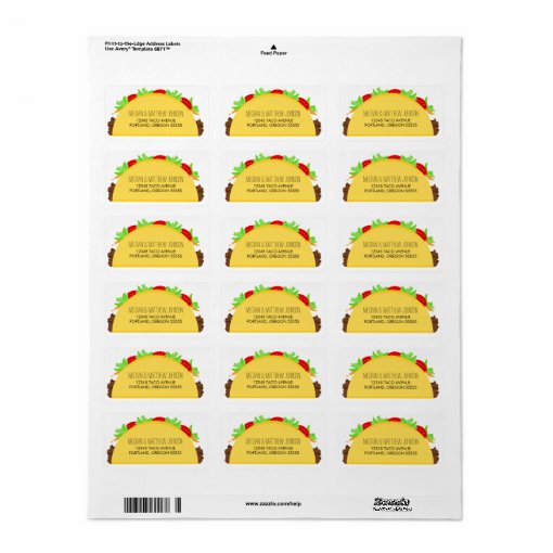 Taco Label | Zazzle