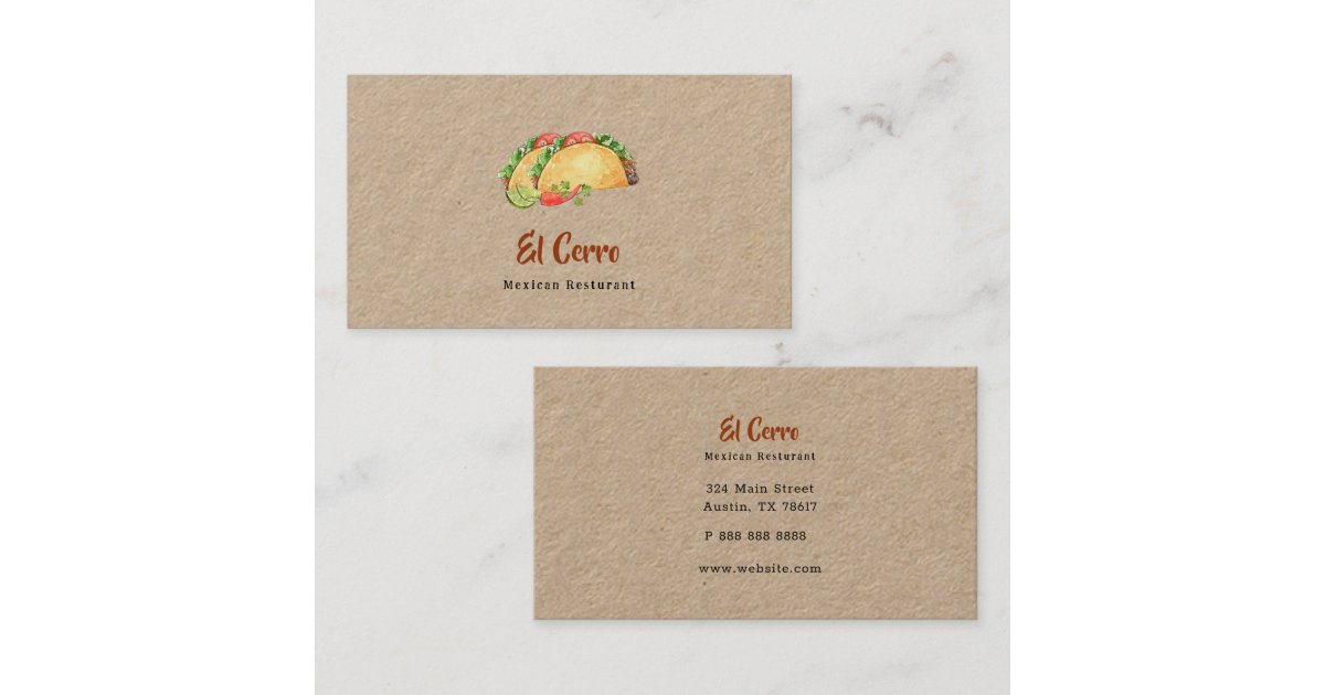 Taco Mexican food Business Card | Zazzle