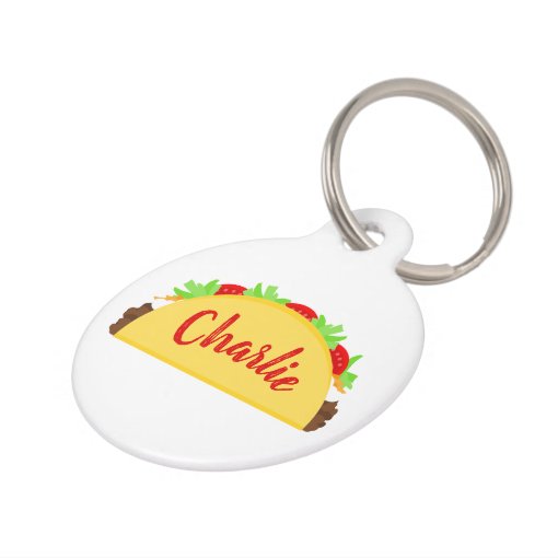 Taco Name Pet ID Tag | Zazzle
