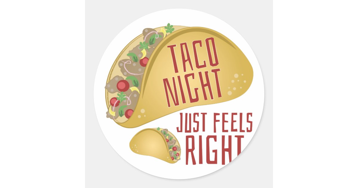 Taco Night Classic Round Sticker | Zazzle