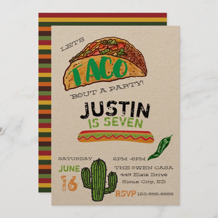 Taco Party Invitation | Zazzle