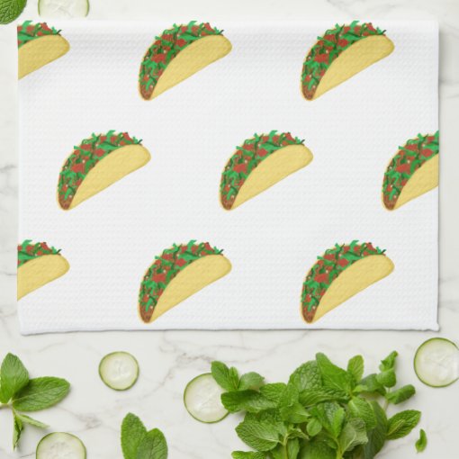 Taco Pattern White Kitchen Towel | Zazzle