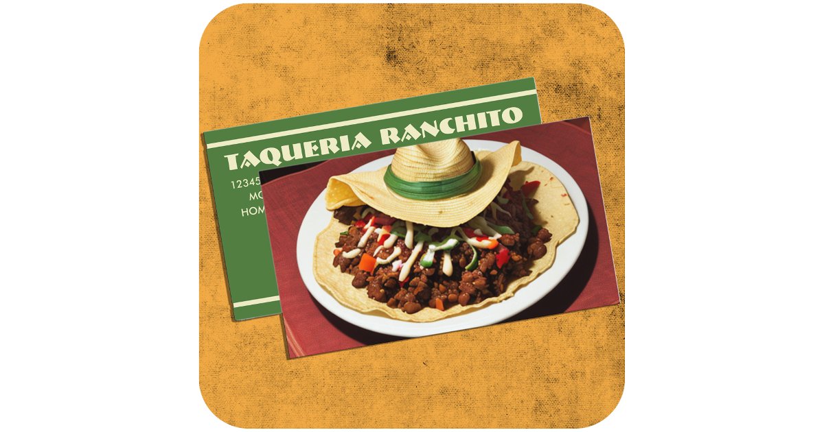 taco ranchito with qr code loyalty card | Zazzle