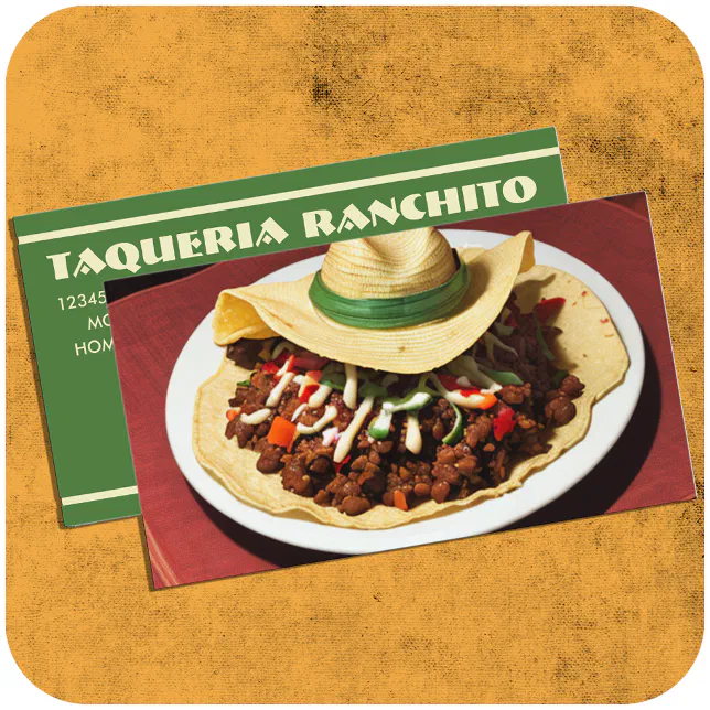 taco ranchito with qr code loyalty card | Zazzle