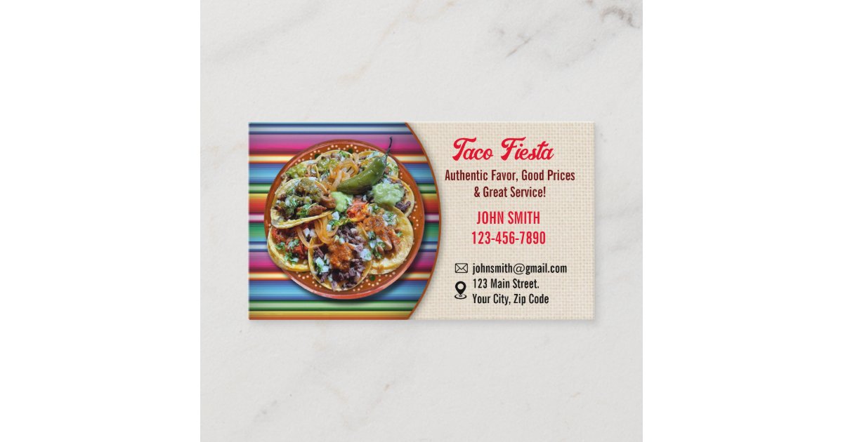 Taco Service Business Cards | Zazzle