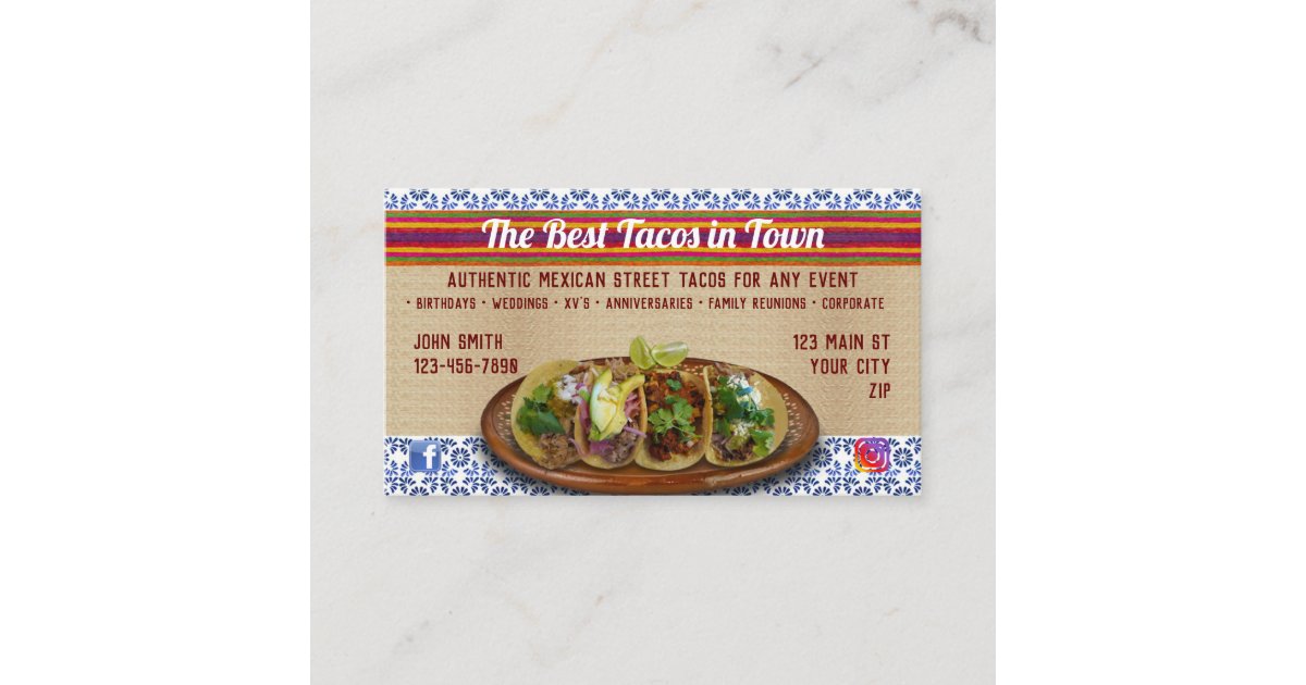 Taco Service Business Cards | Zazzle