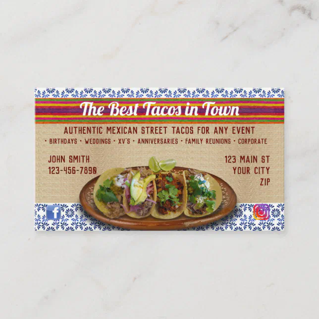 Taco Service Business Cards | Zazzle