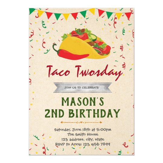 Taco theme birthday party invitation | Zazzle.com