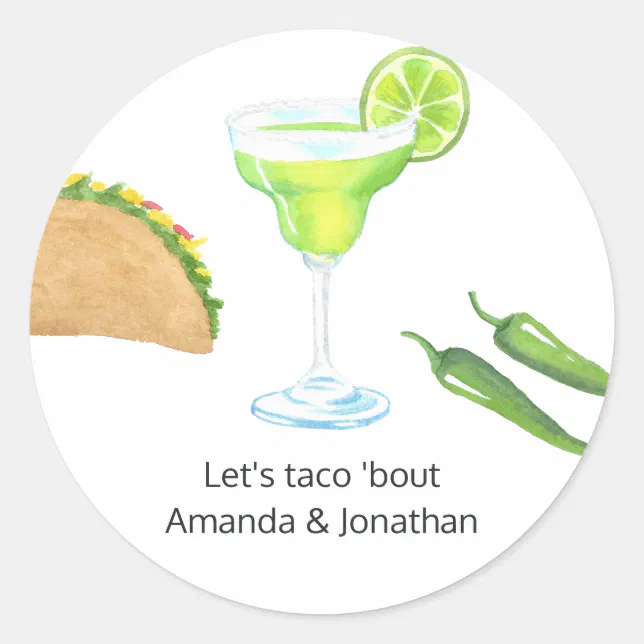 Taco themed classic round sticker | Zazzle