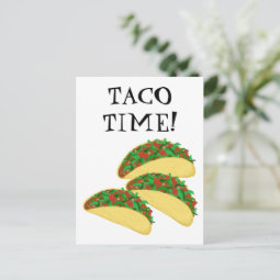 TACO TIME Delicious Tacos Illustration Postcard | Zazzle