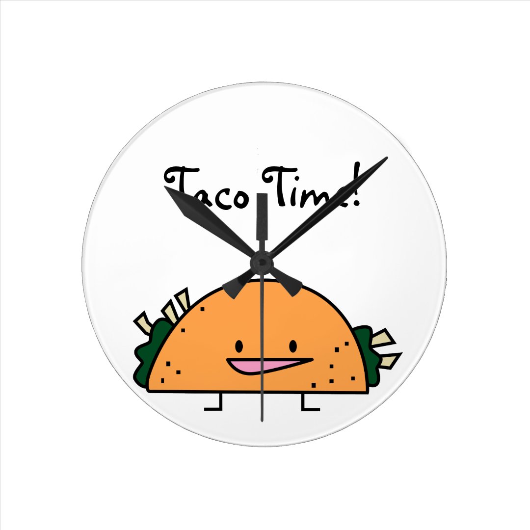Taco Time Kitchen Wall Clock | Zazzle
