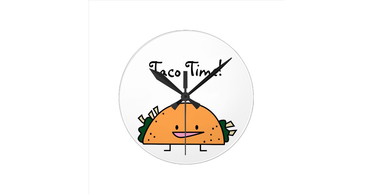 Taco Time Kitchen Wall Clock | Zazzle