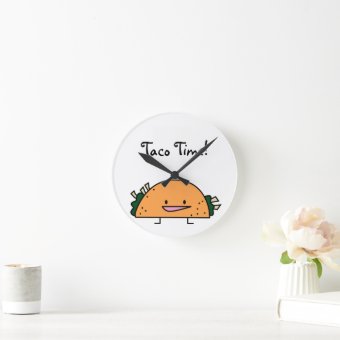 Taco Time Kitchen Wall Clock | Zazzle