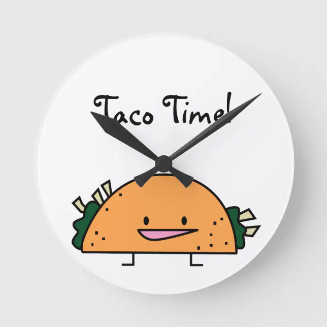 Taco Time Kitchen Wall Clock | Zazzle