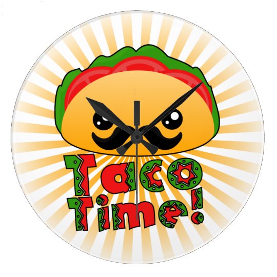 Taco Time Large Clock | Zazzle.com