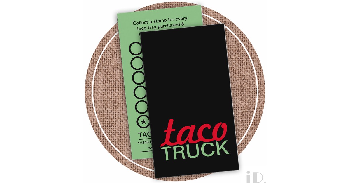 taco truck punch card | Zazzle