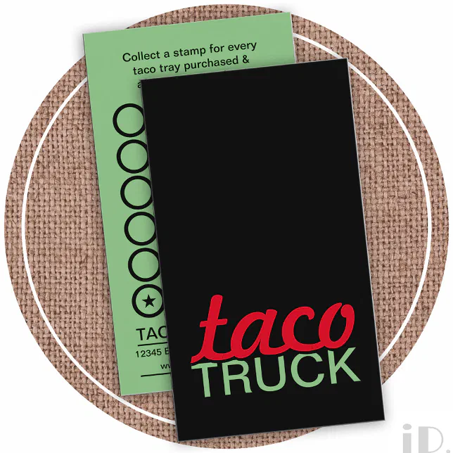 taco truck punch card | Zazzle
