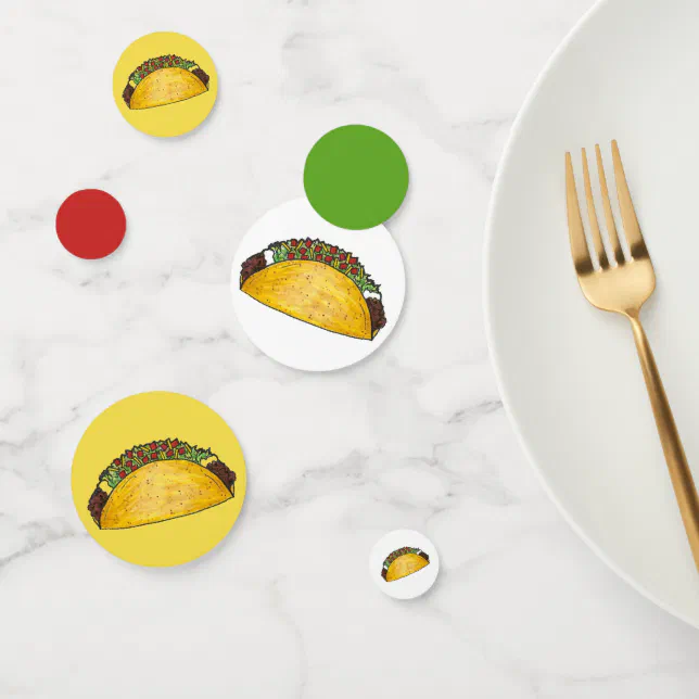 Taco Tuesday Birthday Party Fiesta Mexican Food Confetti | Zazzle