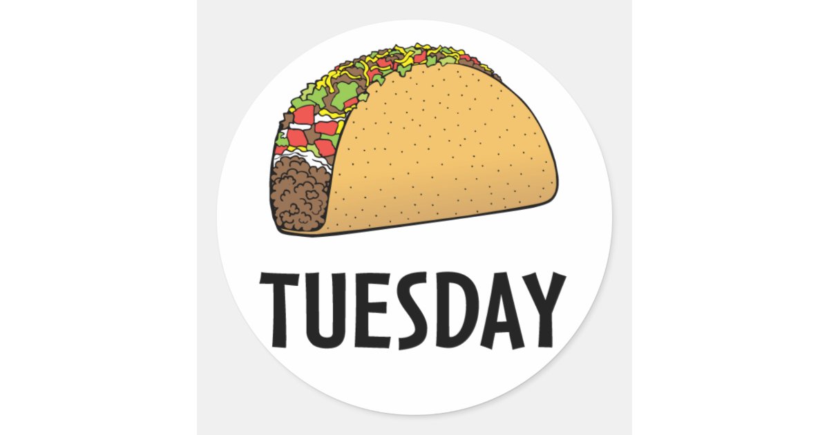 Taco Tuesday Classic Round Sticker | Zazzle