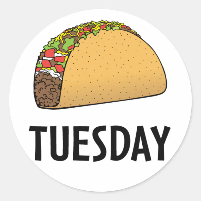 Taco Tuesday Classic Round Sticker | Zazzle