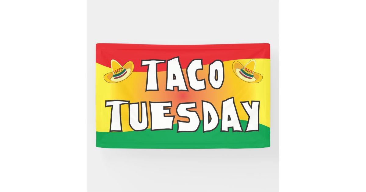 Taco Tuesday in bright colors Banner | Zazzle.com