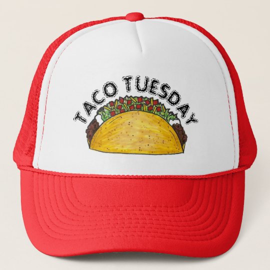 TACO TUESDAY Mexican Tex Mex Food Tacos Foodie Trucker Hat | Zazzle.com
