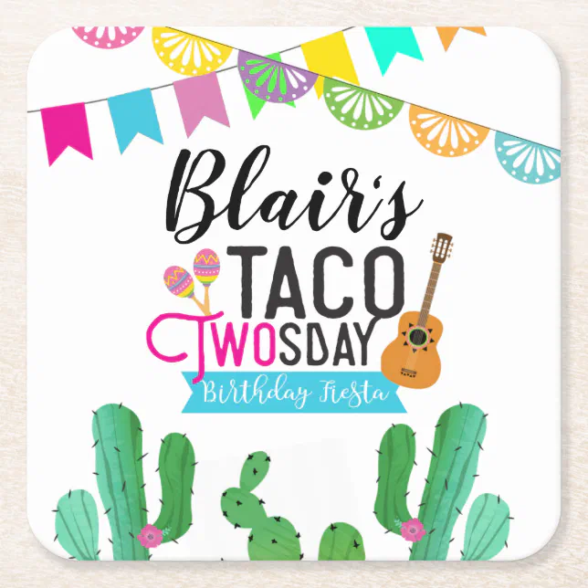 Taco Twos-day Coaster | Zazzle