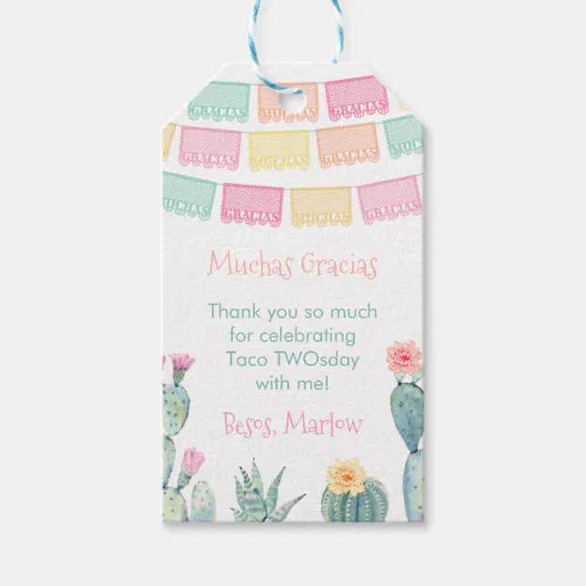 Taco TWOsday or THREE-esta Mexican Fiesta Favor Gift Tags | Zazzle