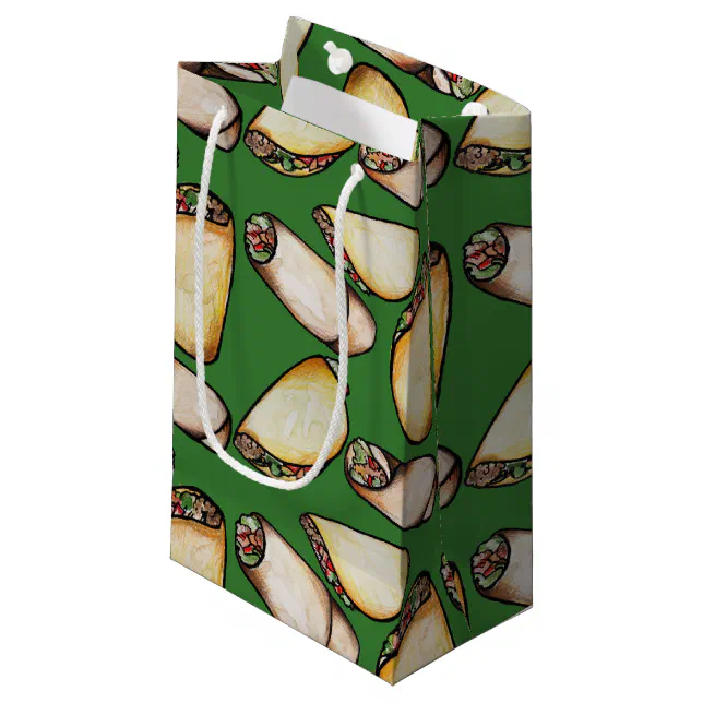 Tacos and Burritos pattern Small Gift Bag | Zazzle