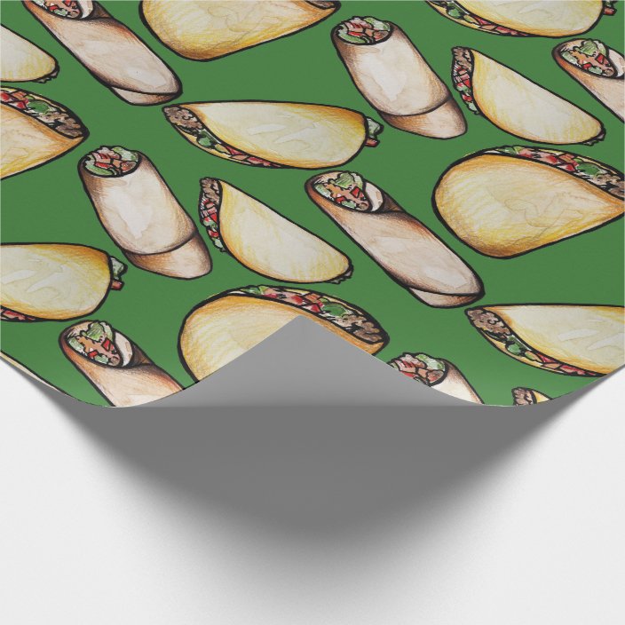 Tacos and Burritos pattern Wrapping Paper | Zazzle.com