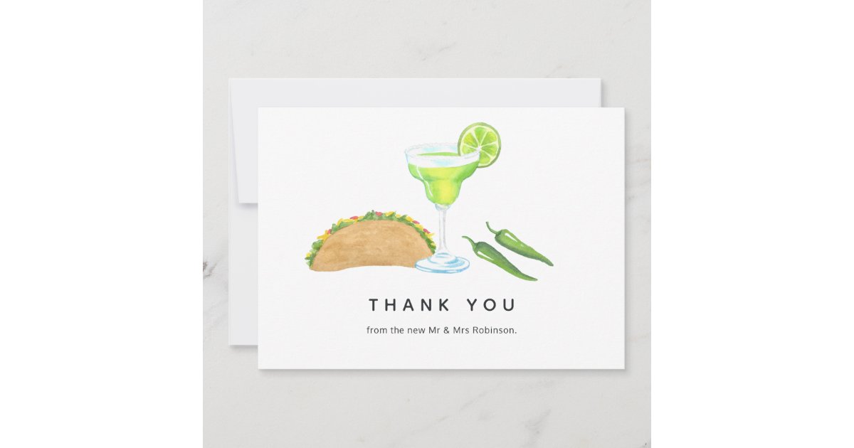 Tacos and Tequila Thank You Card | Zazzle
