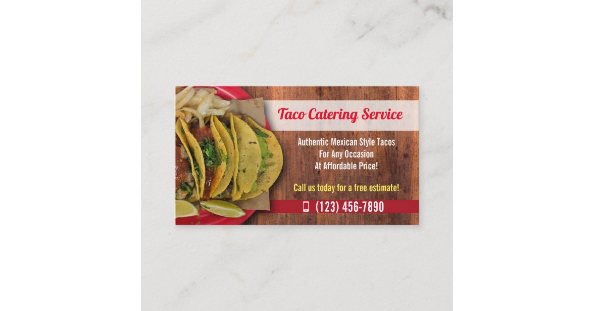 Tacos Catering Service Business Cards | Zazzle