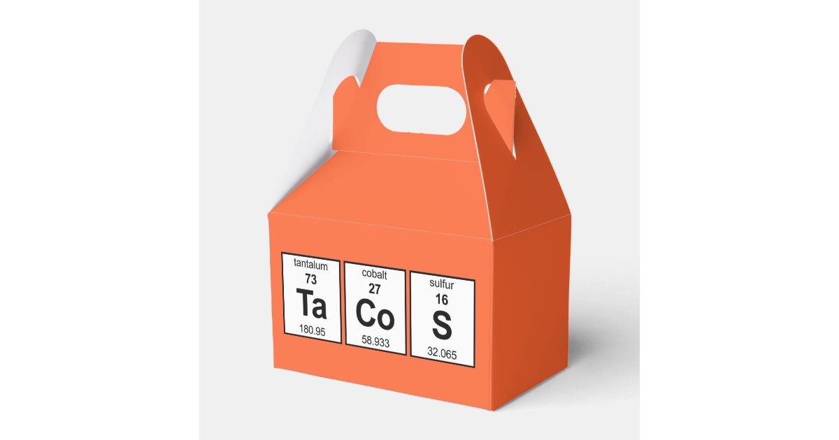 TaCoS Periodic Table Favor Boxes | Zazzle