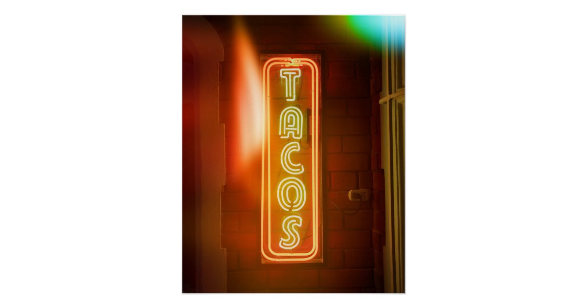 Tacos Sign Typographic Image Taco Art Word Text Ar | Zazzle