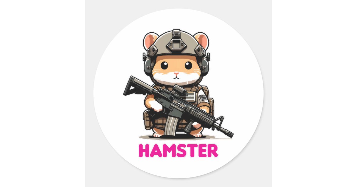 Tactical Hamster Classic Round Sticker | Zazzle