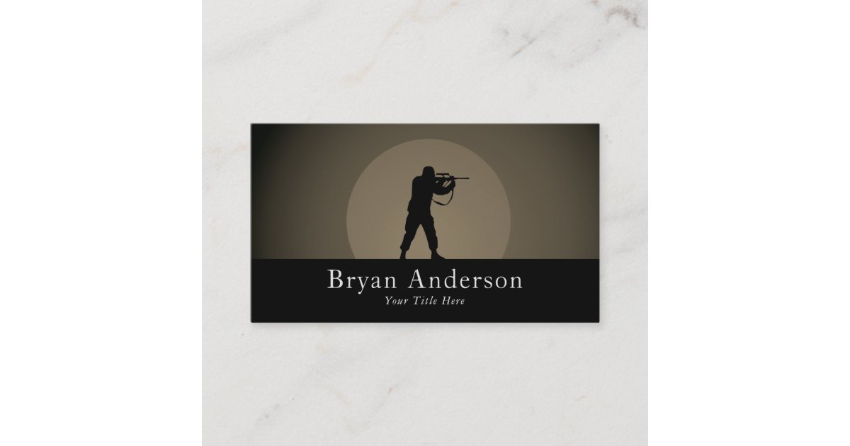 Tactical Sniper Business Card – Silhouette Design | Zazzle