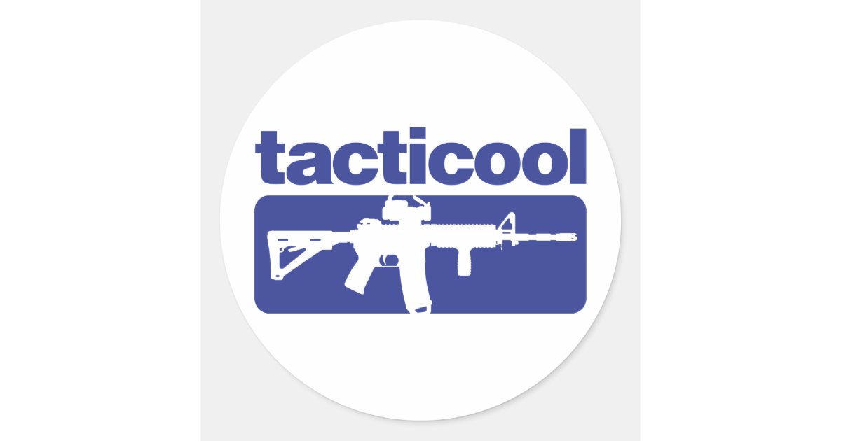 Tacticool - Blue Classic Round Sticker | Zazzle