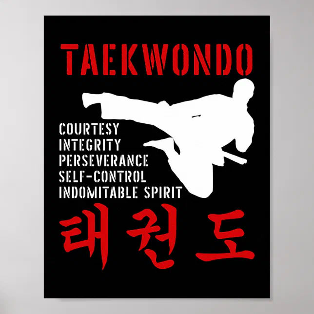 Taekwondo Tenets Martial Arts Poster | Zazzle
