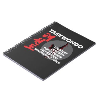Taekwondo Tenets Martial Arts Tae kwon do Notebook | Zazzle