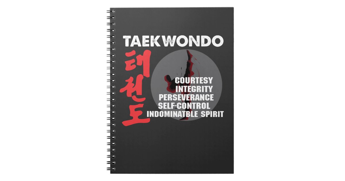 Taekwondo Tenets Martial Arts Tae kwon do Notebook | Zazzle