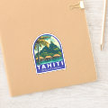 Tahiti French Polynesia Travel Art Emblem Sticker | Zazzle