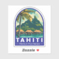 Tahiti French Polynesia Travel Art Emblem Sticker | Zazzle