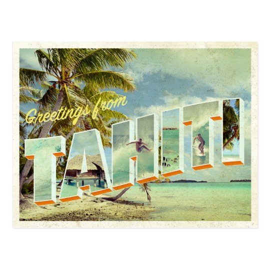 Tahiti vintage photo postcard | Zazzle.com