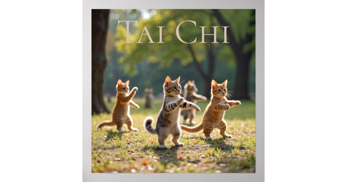 Tai Chi Cats Poster | Zazzle