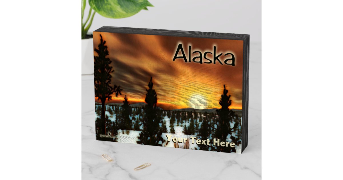 Taiga Sun - Alaska Wooden Box Sign | Zazzle
