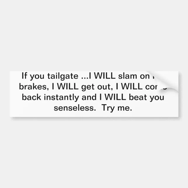 Tailgate bumper sticker | Zazzle